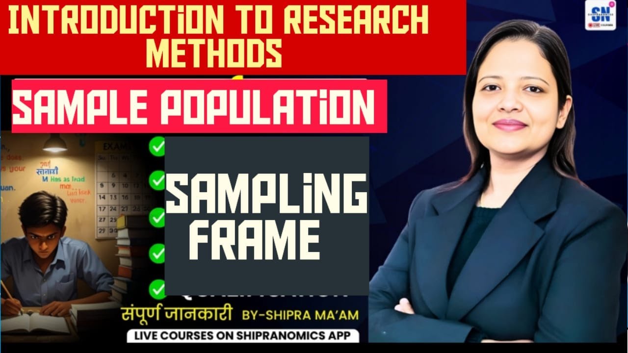 Sampling Smple Frame , Researh Methods By Shipra Maam - YouTube