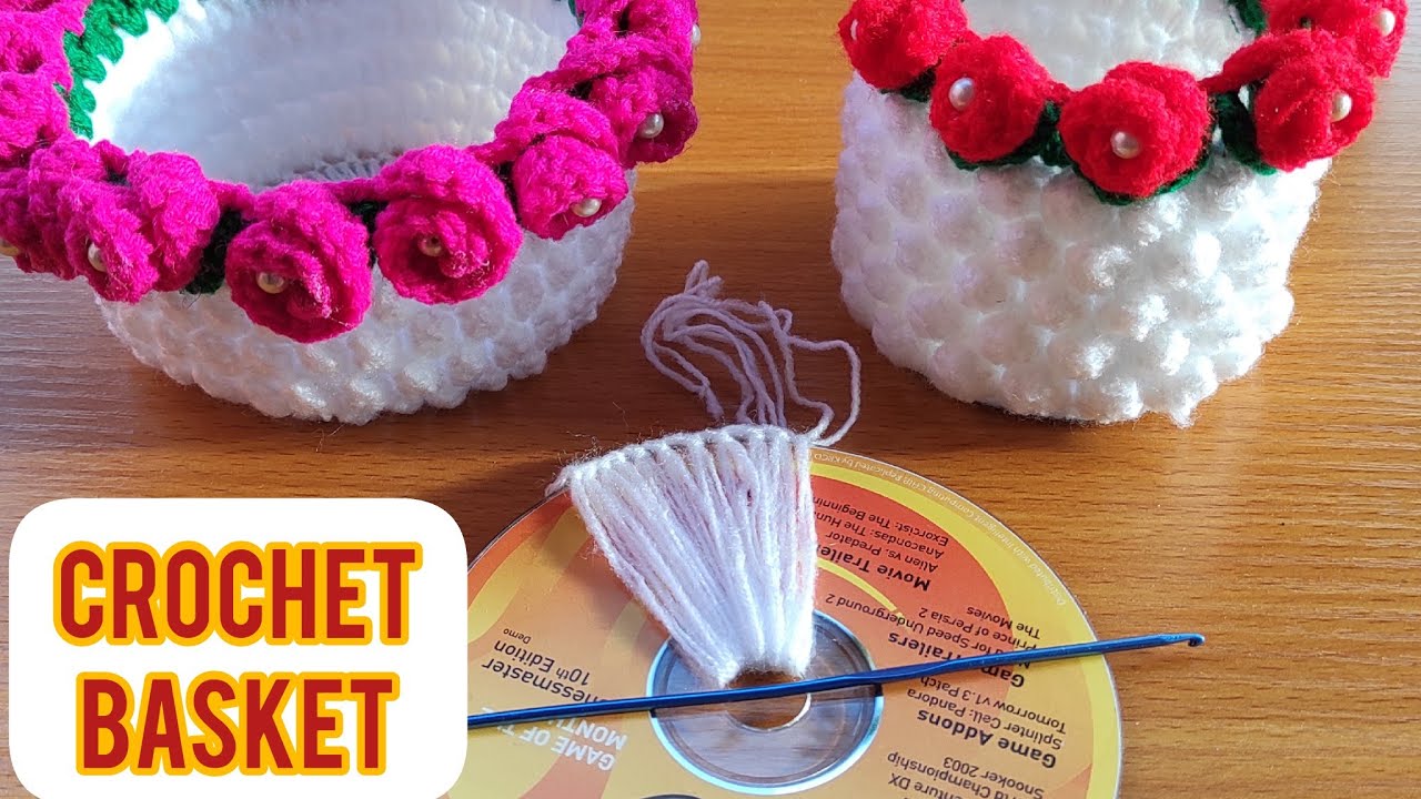 How to make Crochet Basket/Easy Crochet storage basket tutorial/Crochet ...