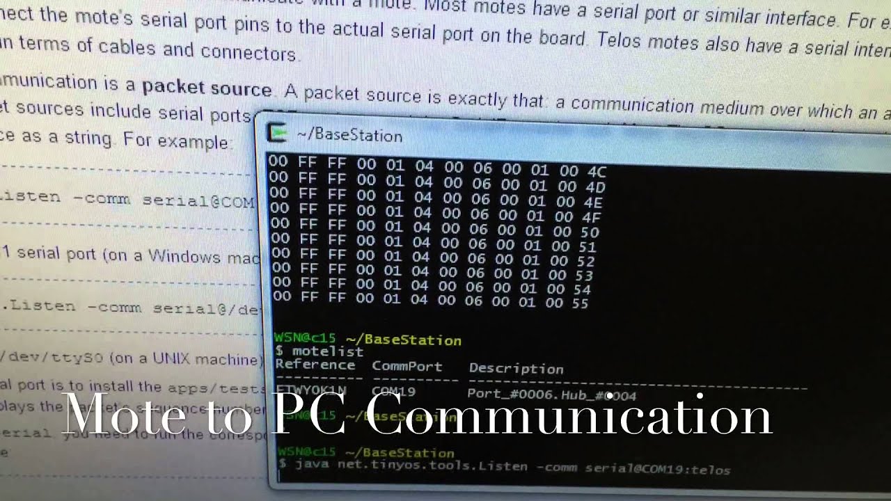 Mote to PC Communication - YouTube