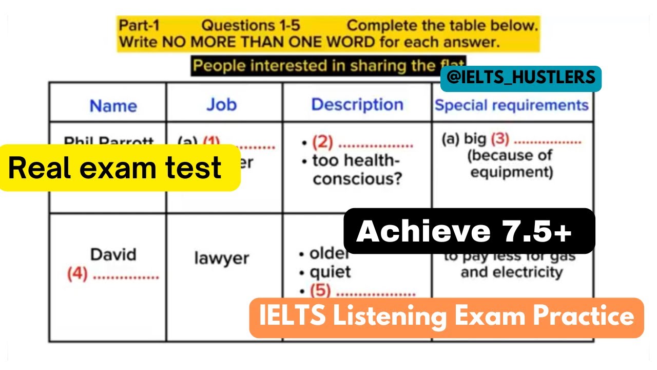 IELTS | LISTENING PRACTICE TEST | REAL EXAM | IELTS_HUSTLERS - YouTube