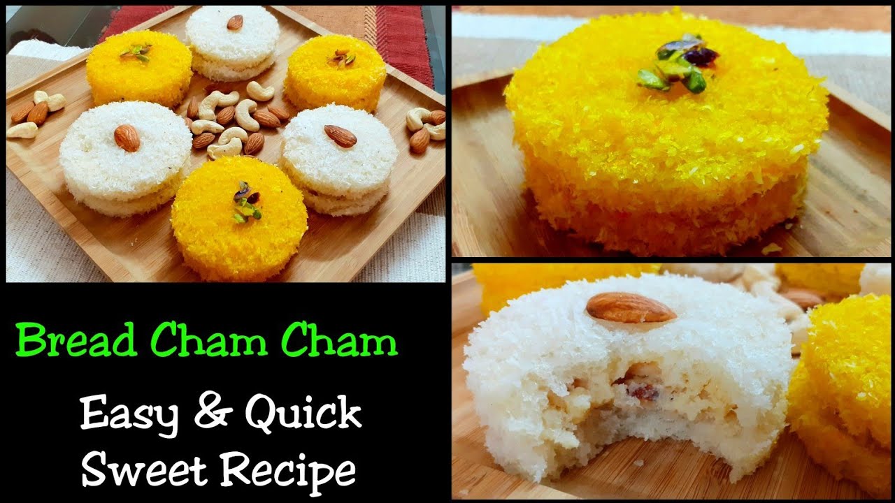 Chum Chum Recipe | Bread Cham Cham | Instant Bengali Sweet Dish | Bread ...