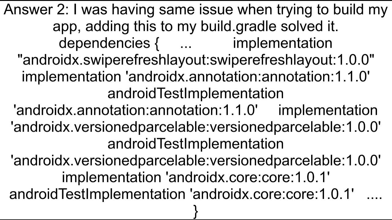 Cannot find a version of andNo39 androidx annotationannotationandNo39 that satisfies the version ...