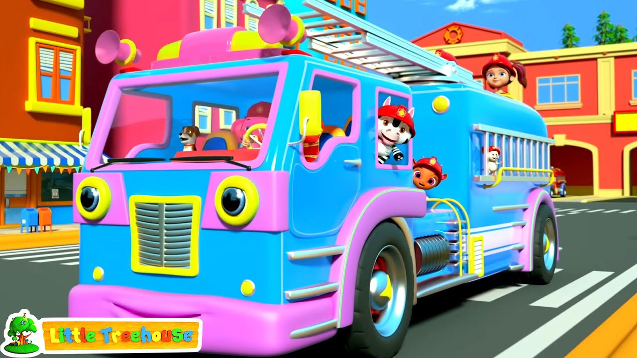 Wheels On The Firetruck + More Vehicles Rhymes and Songs for Children ...