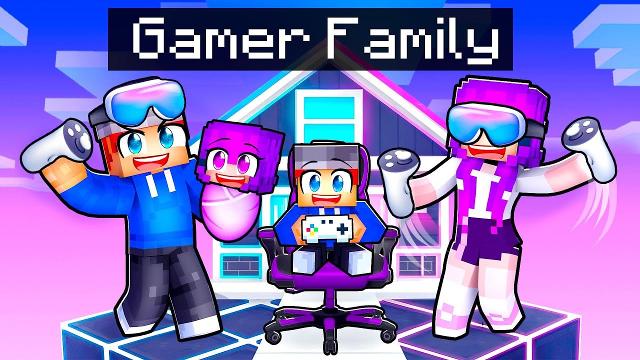 Having a GAMER FAMILY in Minecraft! - YouTube