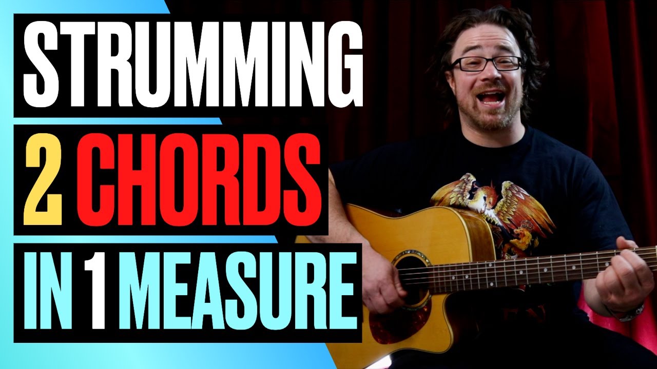 How to strum when there's two chords in a measure - YouTube