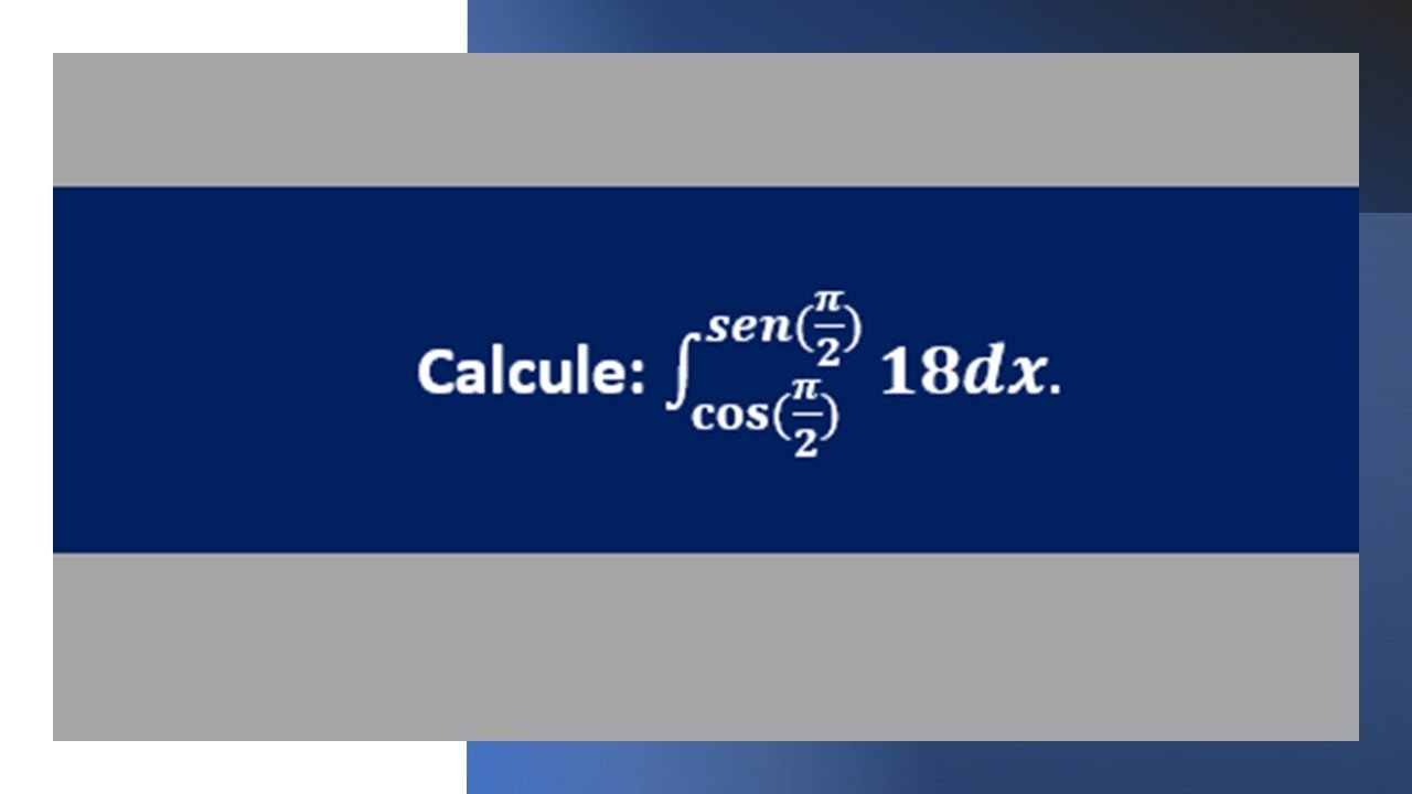 INTEGRAL DEFINIDA/de intervalo trigonométrico: seno e cosseno - YouTube
