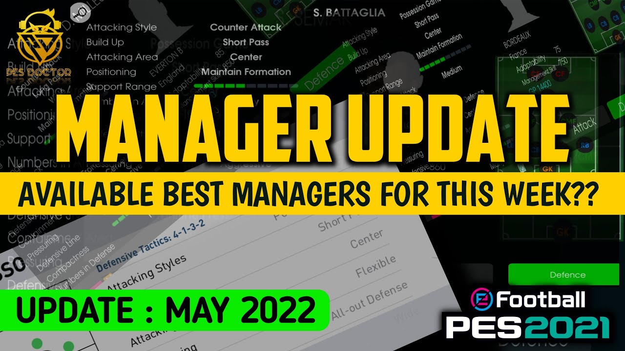 MANAGER UPDATE | AVAILABLE BEST MANAGERS FOR ONLINE IN PES 2021 MOBILE ...