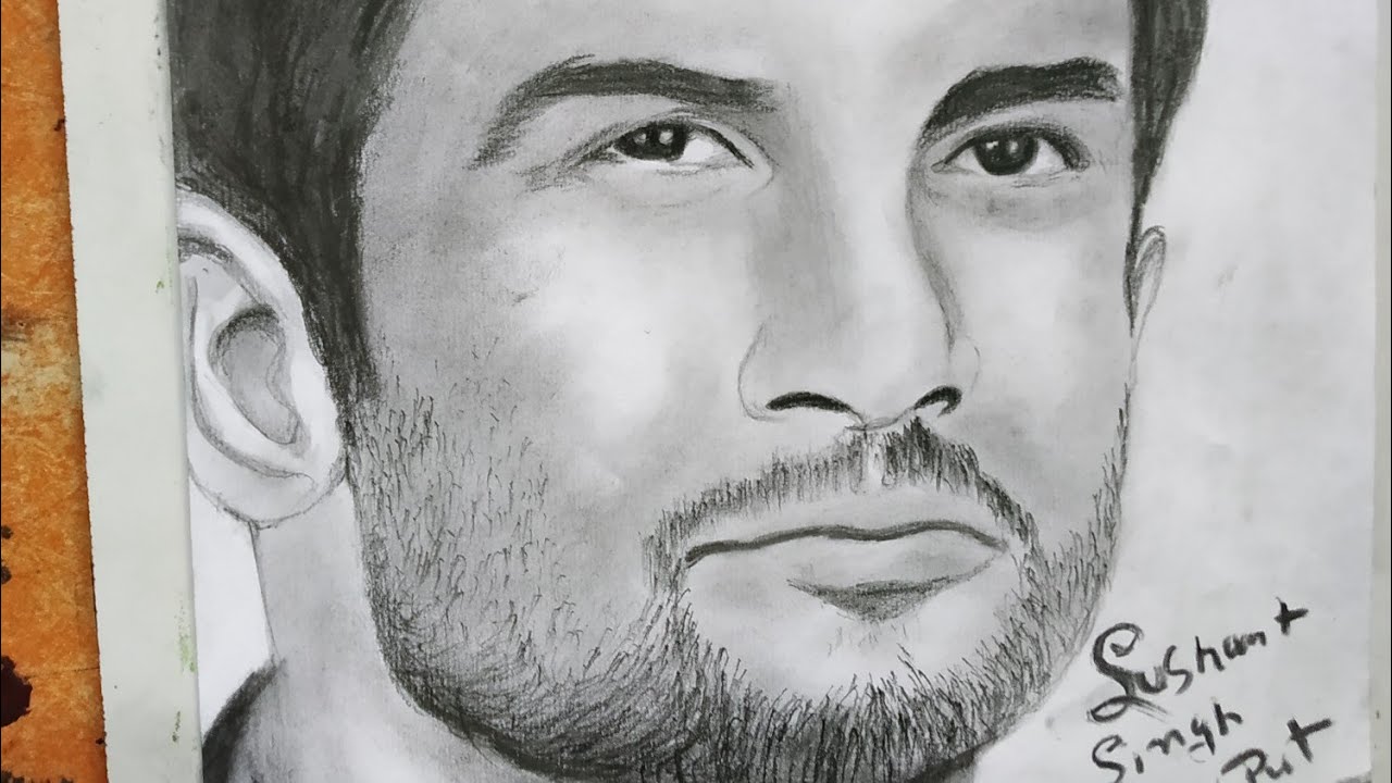 #shushant singh Rajput#sketch #charcoal sketch#drawing - YouTube