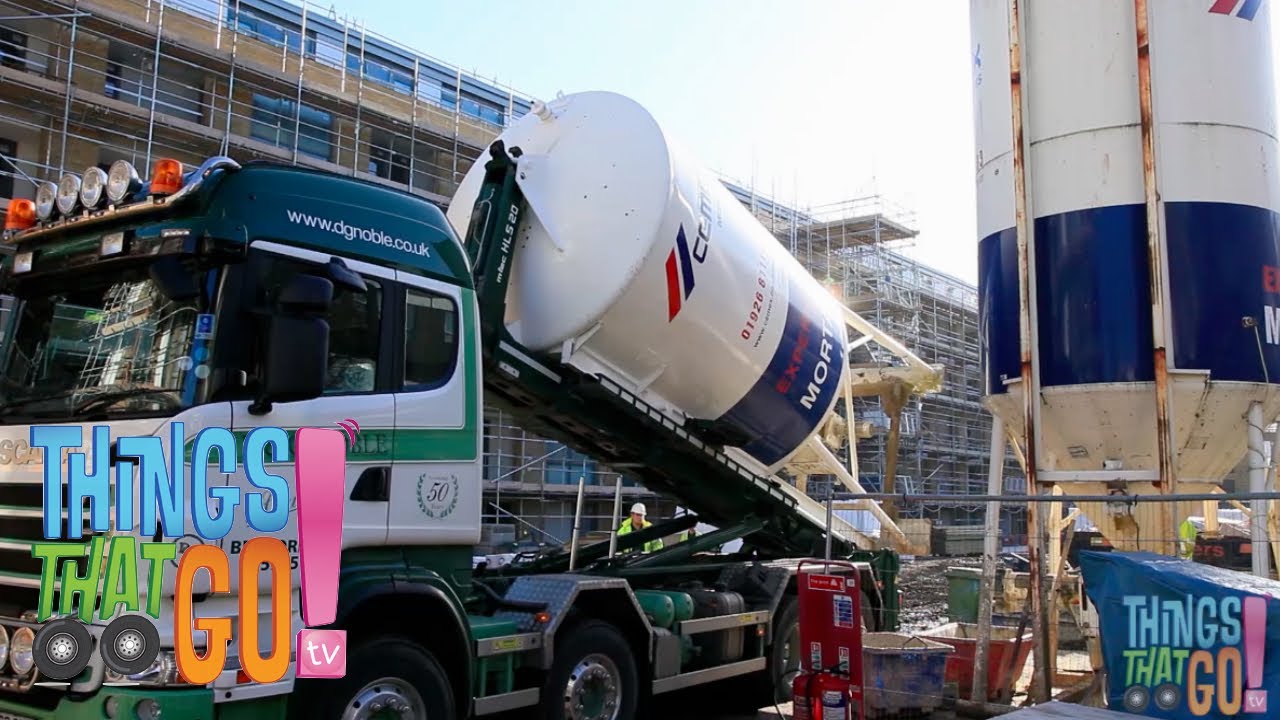 * MORTAR SILO TRUCK * | Trucks For Kids | Things That Go TV! - YouTube