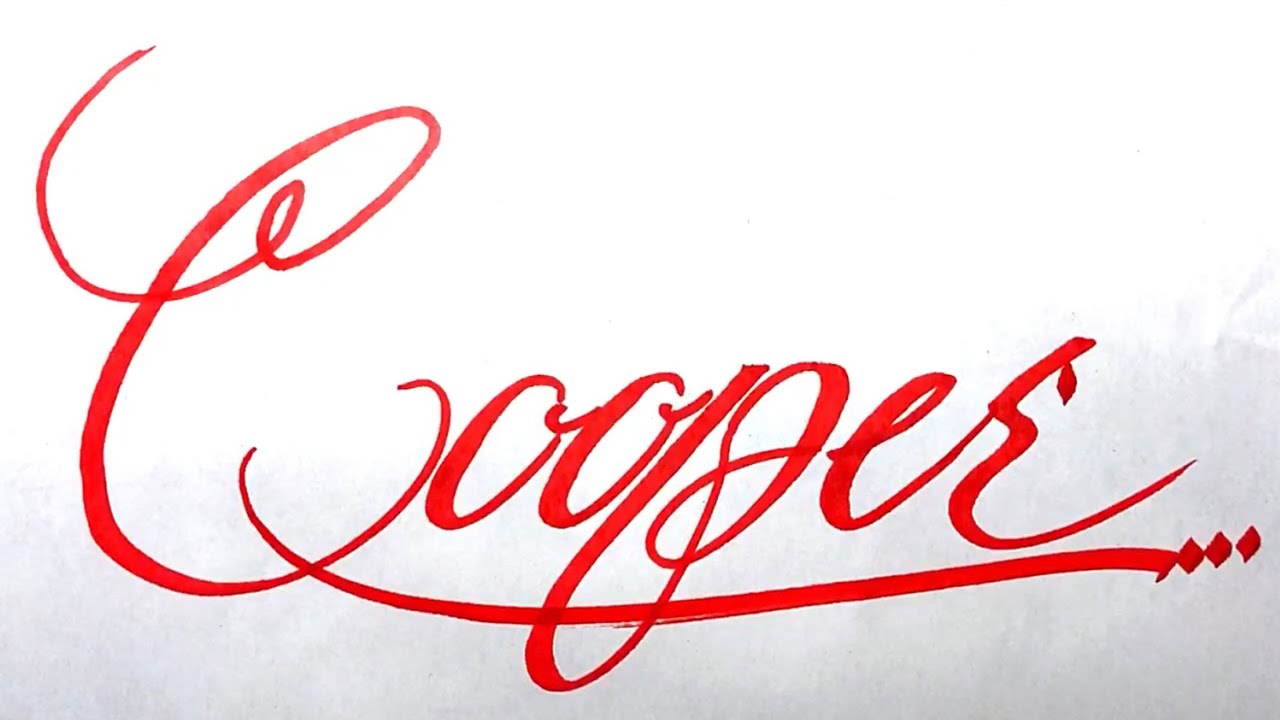 Cooper Name Signature Calligraphy Status | How to write with Cut Maker ...
