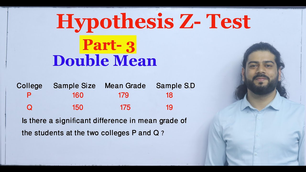 Z-Test Part 3 Double Mean Hypothesis Test MBS MBA MPA MSc BSc BBA ...