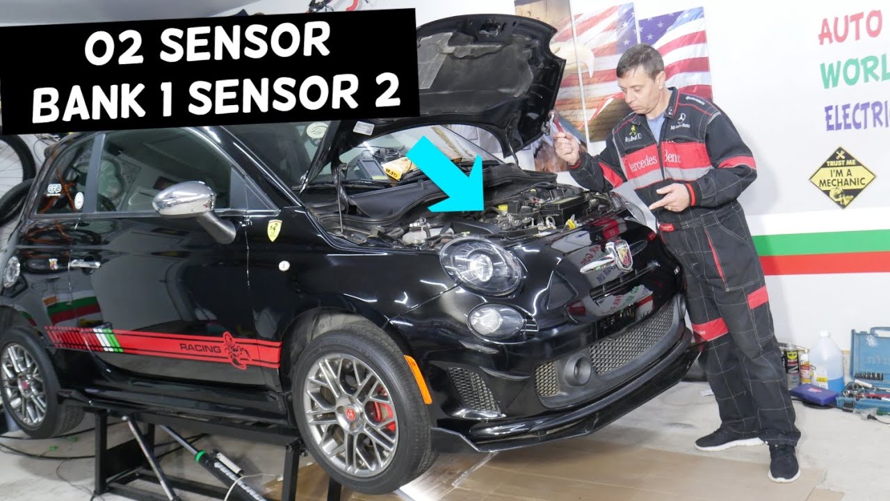 FIAT 500 DOWNSTREAM OXYGEN SENSOR BANK 1 SENSOR 2 LOCATION REPLACEMENT, LAMBDA SENSOR - YouTube