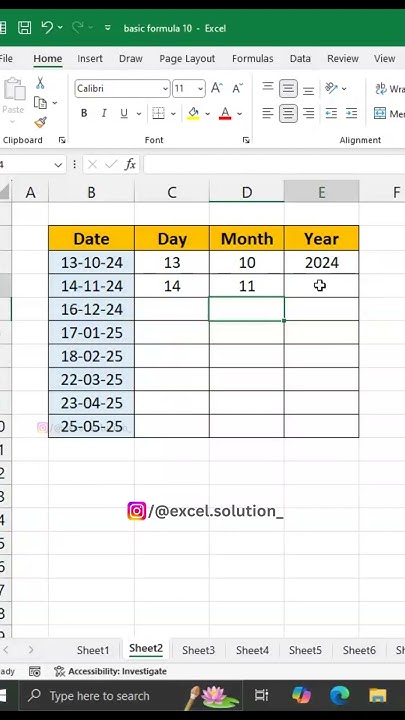 Day, Month, Year Formula In Excel #excelformula #exceltips #exceltricks #exceltipsandtricks ...