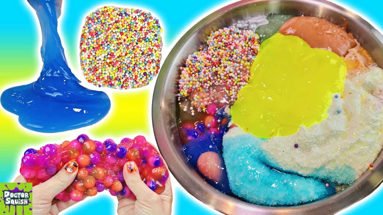 Mixing ALL of My Slime! Huge Slime Smoothie Bowl!! Doctor Squish - YouTube