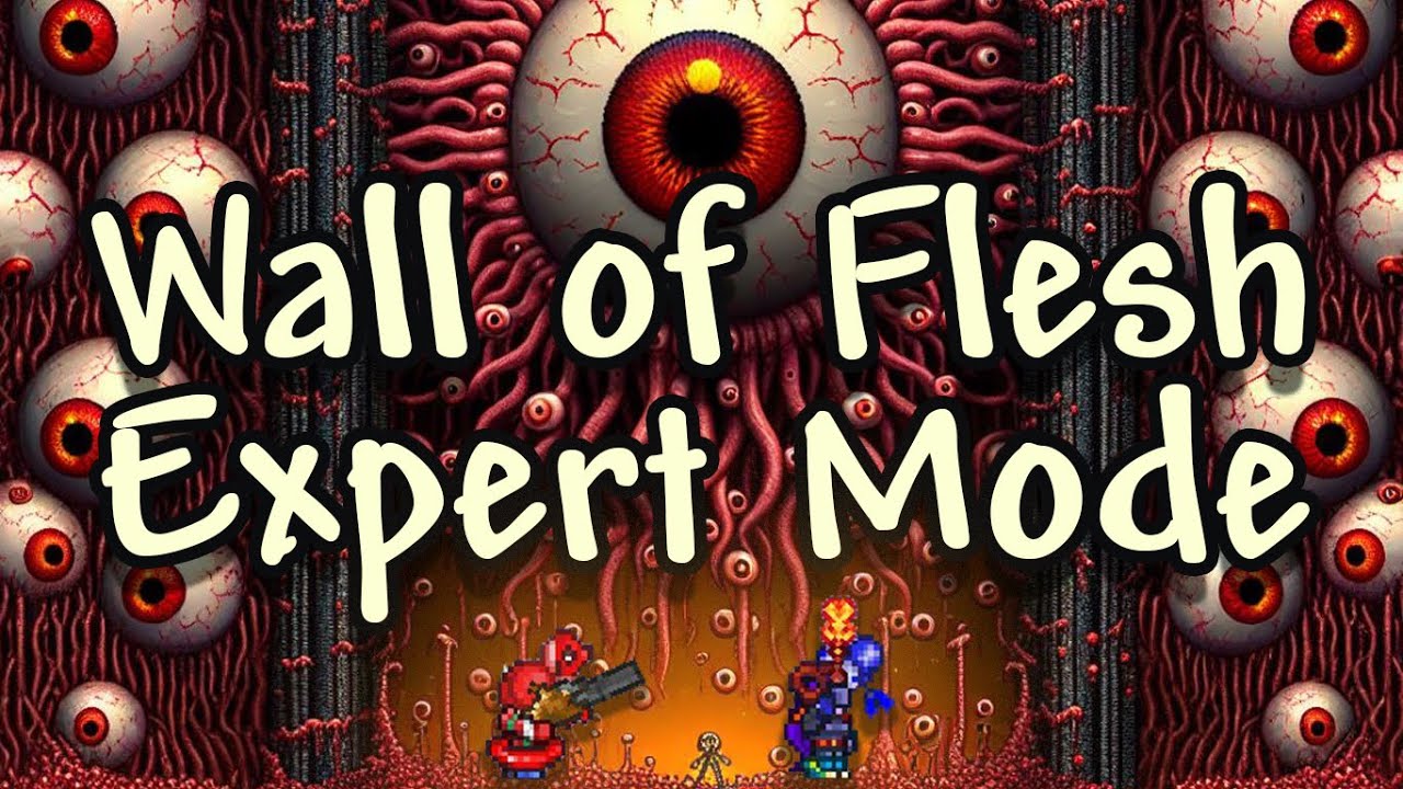 The Wall of Flesh in Expert Mode Terraria - YouTube