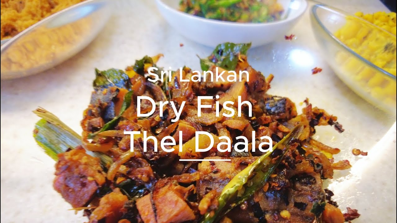 Dry Fish Thel Daala or Stir Fry. A Popular Sri Lankan Salted Dry Fish ...