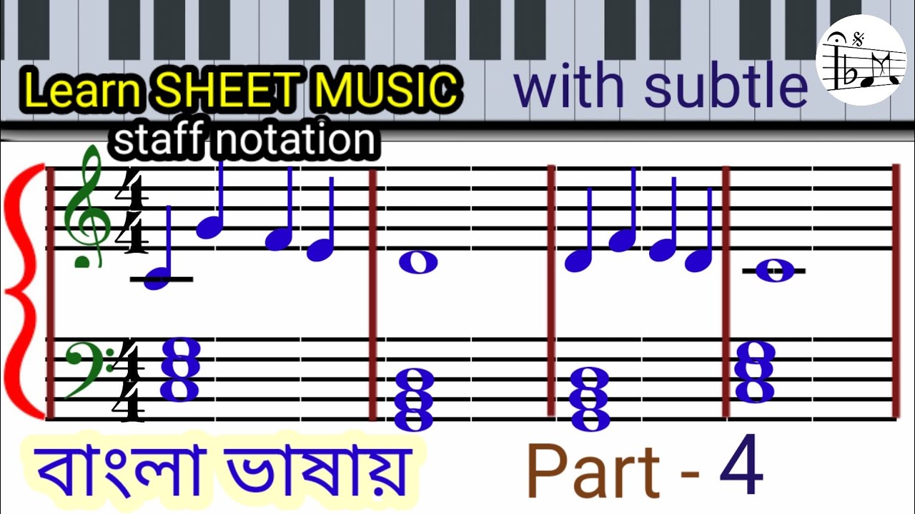 Learn SHEET MUSIC -4 | Staff notation | Piano tutorial - YouTube