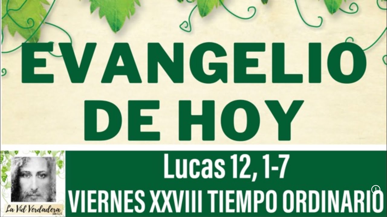 17 OCTUBRE LUCAS 12, 1-7 | EVANGELIO DE HOY VIERNES XXVIII TIEMPO ...