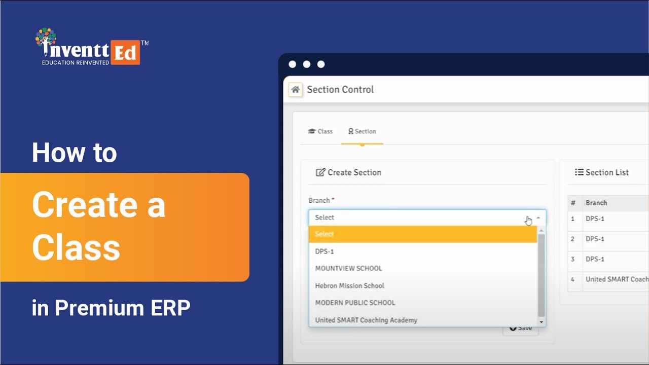 How to Create a Class on Our Premium ERP | InventtEd | Best ERP ...
