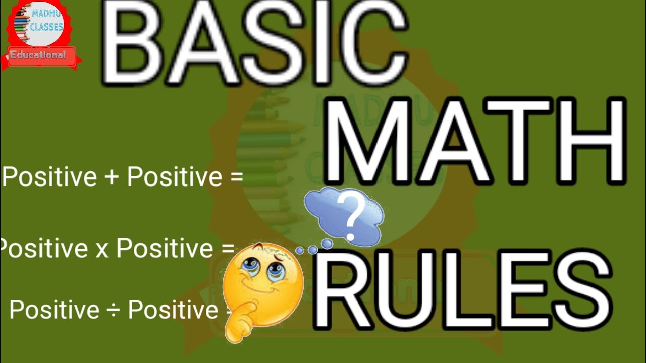 BASIC MATH RULES Madhu Classes - YouTube