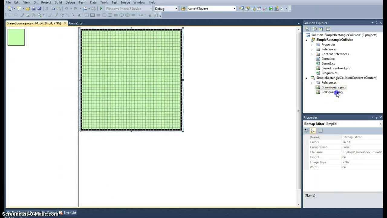 XNA Simple Rectangle Collision Tutorial - YouTube