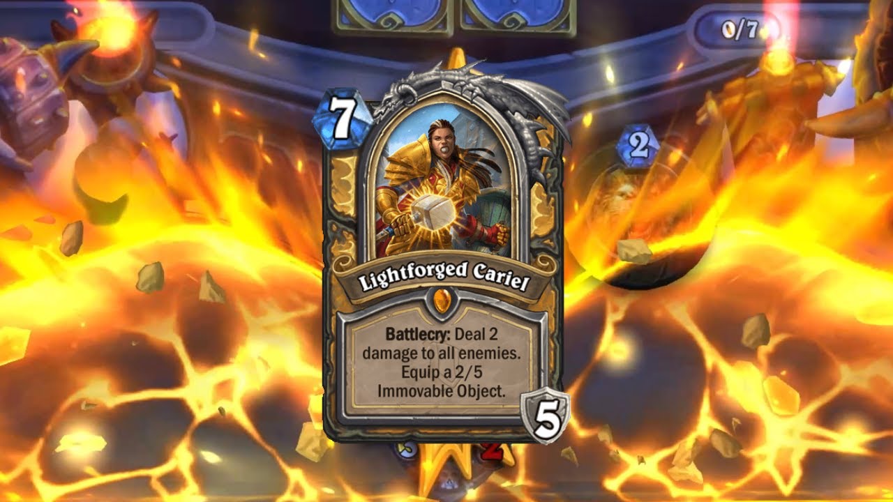 Hearthstone - New Paladin Hero Card Lightforged Cariel Gameplay ...