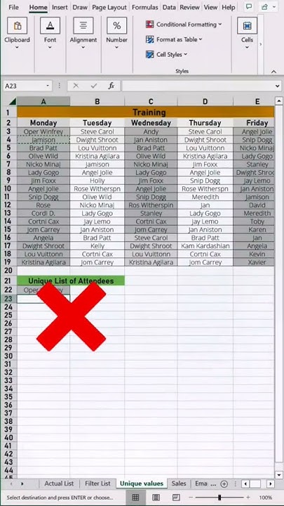Get unique values from multiple lists with this Excel Tricks,#Exceltips#ExcelTricks#shorts# ...