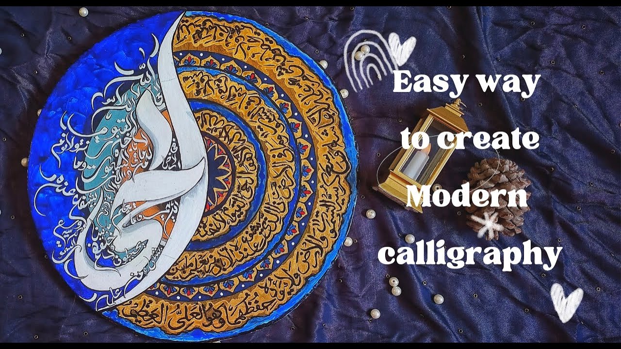 How to create Modern Calligraphy Painting🎨 Easy calligraphy tutorial 💙 ...