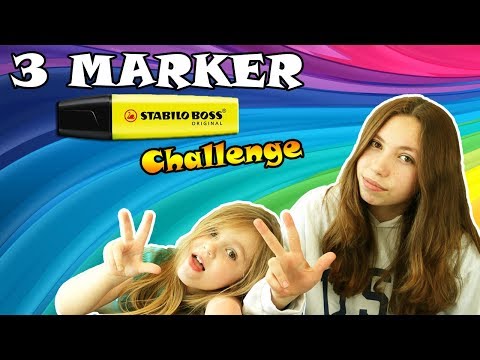 3 MARKER CHALLENGE STABILO XXS ! Lana vs Ellie vs Papa : T'Choupi, Plutot et Stella !
