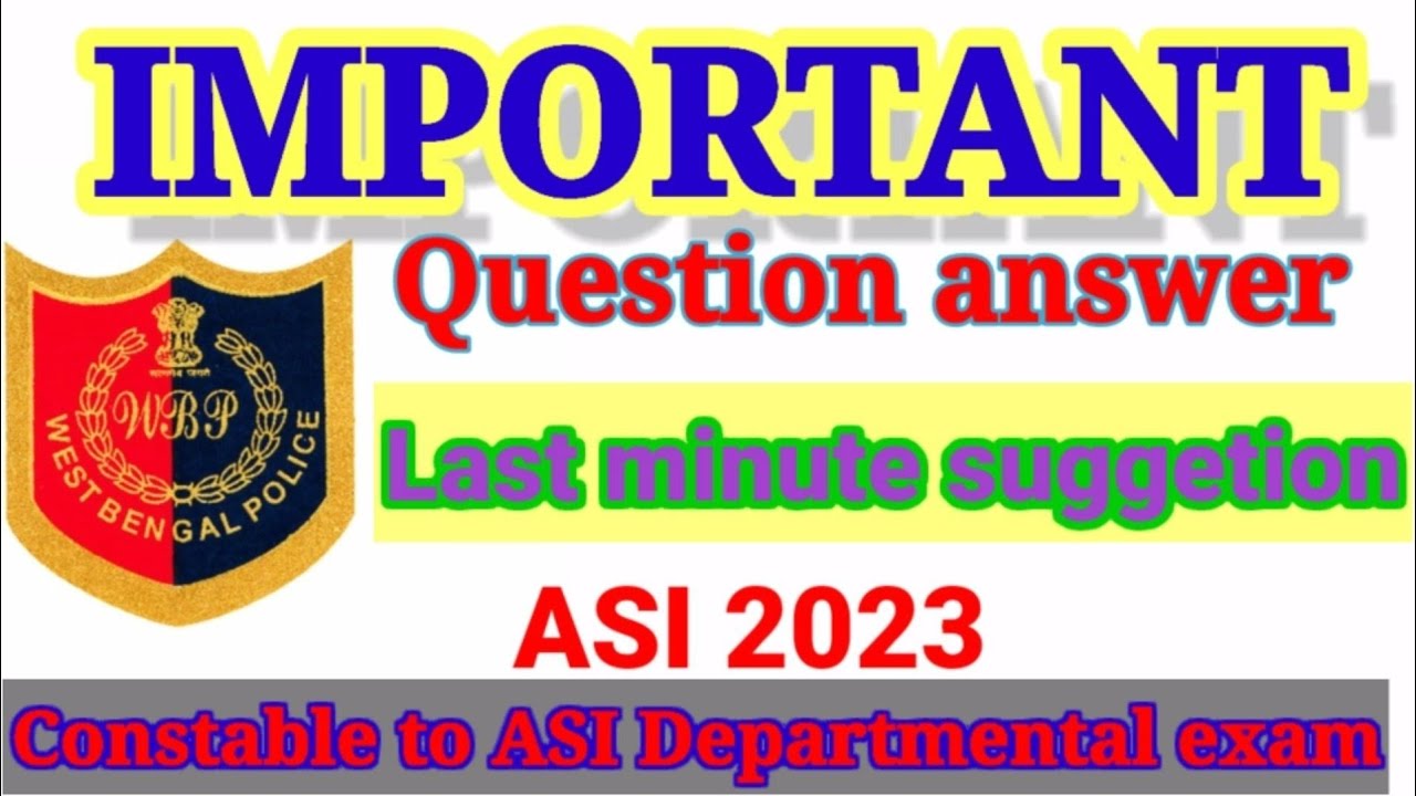 Important question answer for/ constable to ASI exam - YouTube