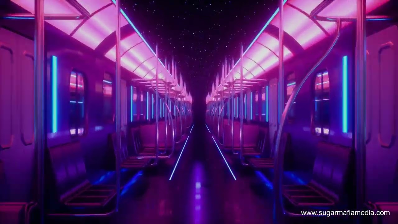 Neon Subway Background Pink Purple Lights Green Screen Effect Loop ...