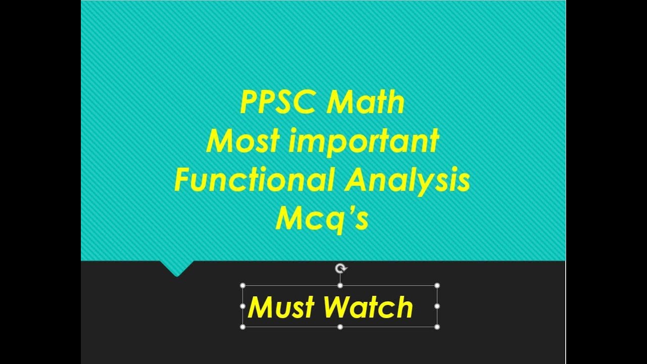 MCQ For Msc 3rd Sem Functional Analysis - YouTube