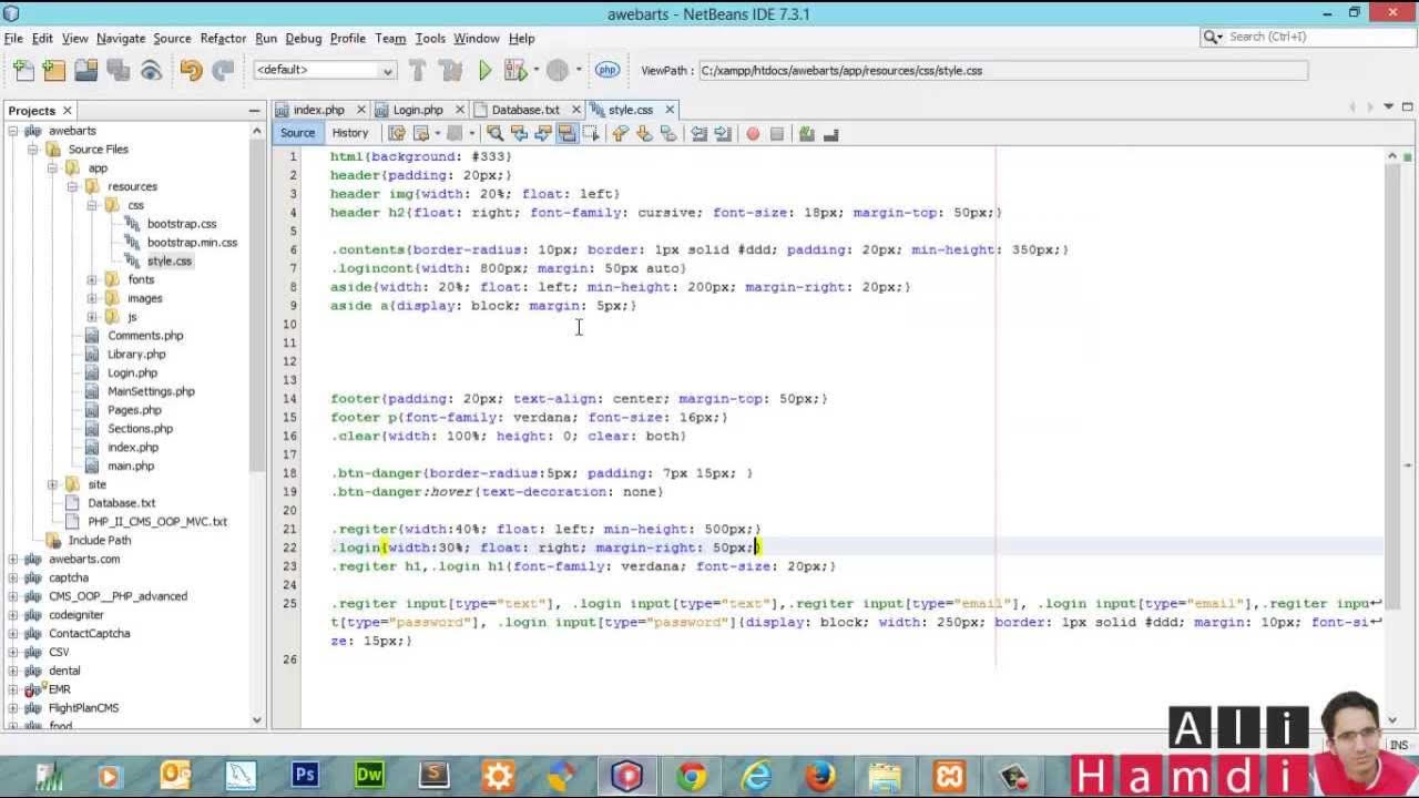 5 PHP MySQL OOP MVC Register - Login View - YouTube