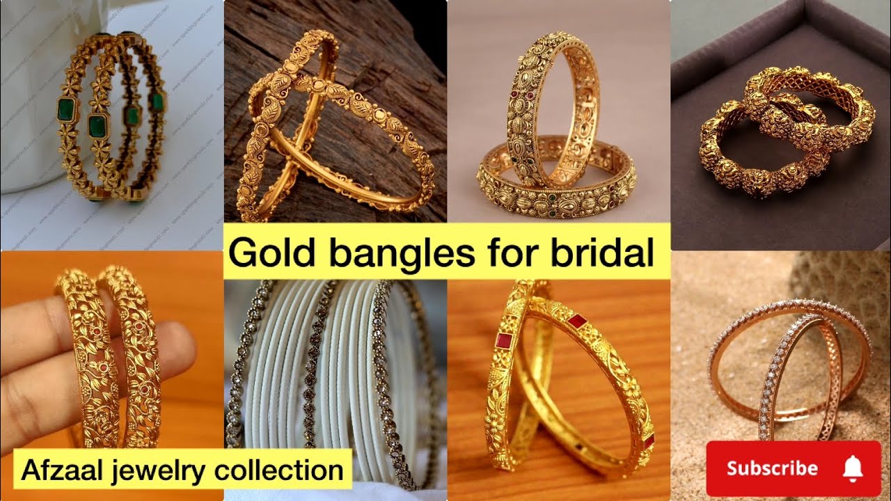 beautiful gold bangles new design for bridal letast design bangles gold bangle - YouTube