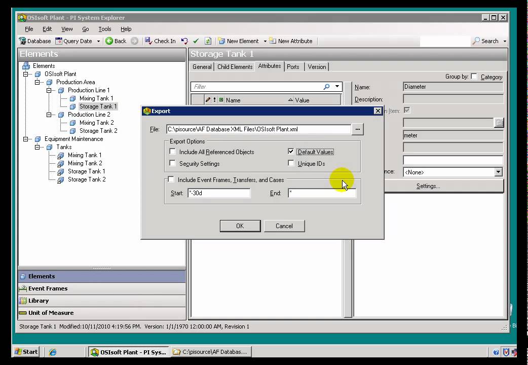 OSIsoft: Import/export AF objects using XML with the PI System Explorer. v2010 - YouTube