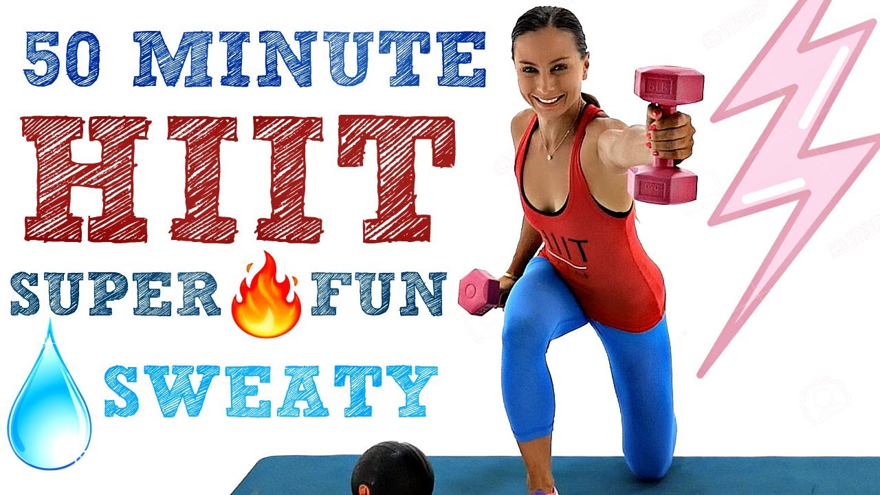 50 MINUTE NO REPEAT HIIT WORKOUT WITH WEIGHTS #15 | Daily Workout at ...