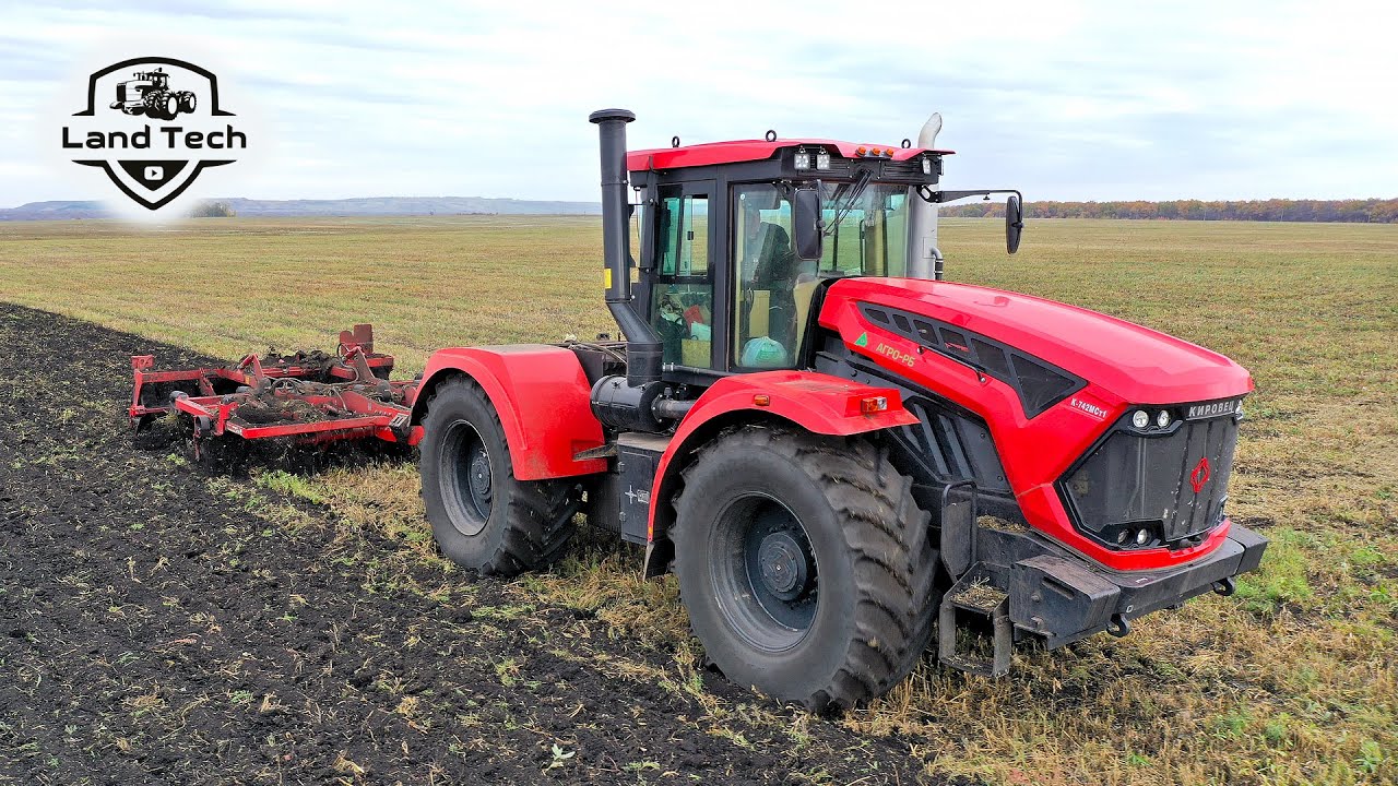Трактор Кировец К-742М с глубокорыхлителем HORSCH Tiger 4MT, обработка ...
