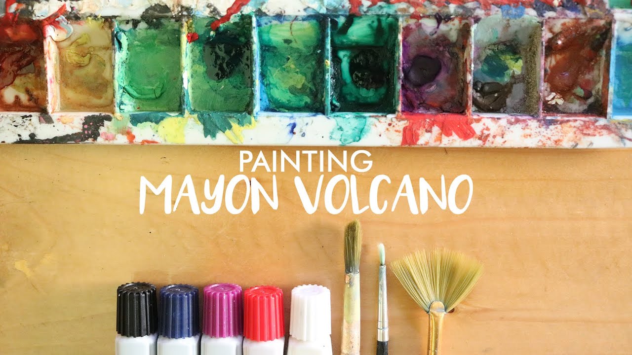 PAINTING MAYON VOLCANO | Easy Watercolor Painting - YouTube