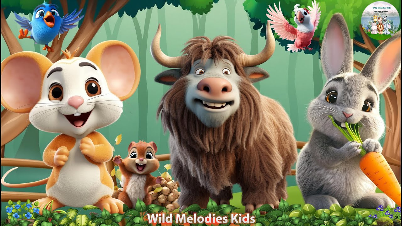 Cute Pets and Animals: Mouse, Bison, Buffalo, Rabbit, Bird, Paroot ...