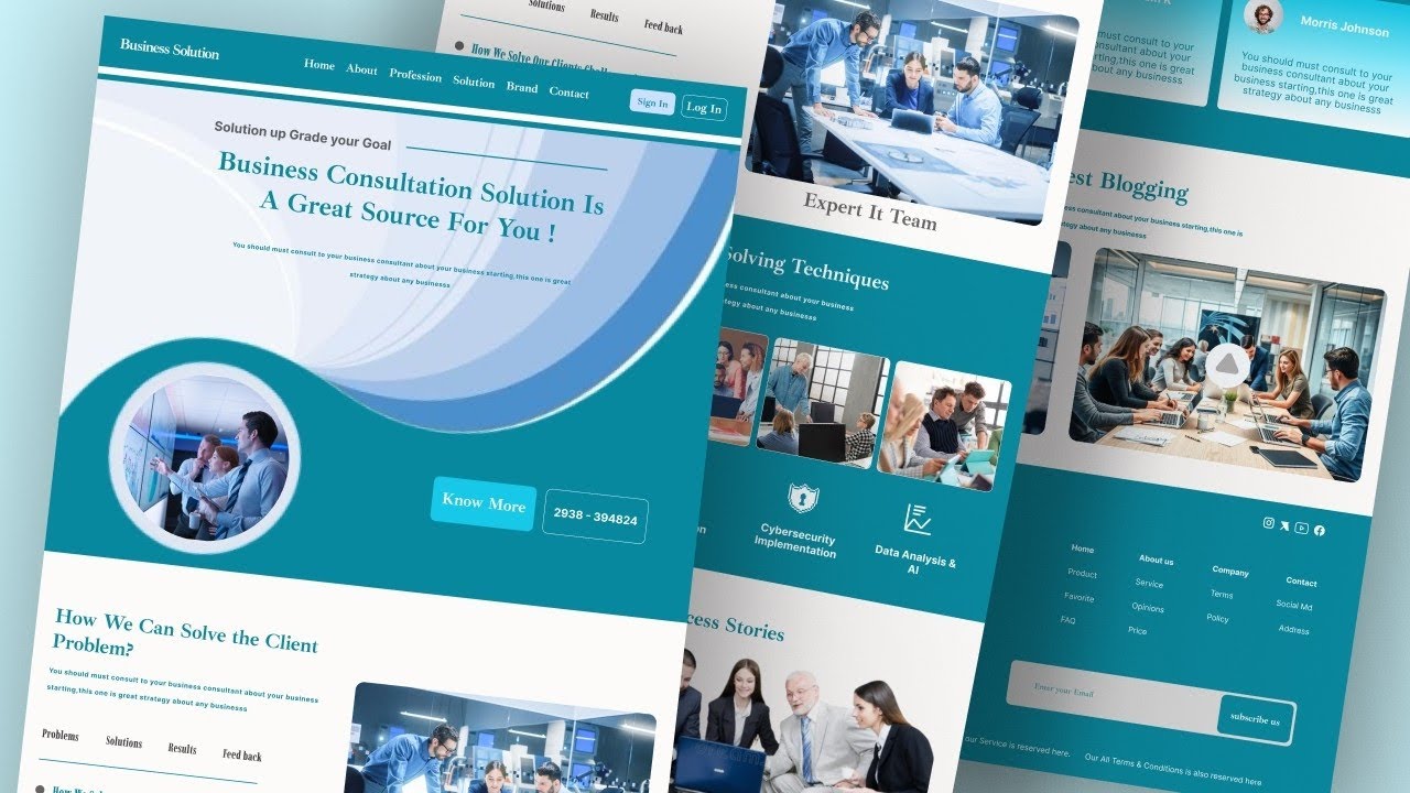 Business consultancy & solutions website design in figma | UIUX design ...