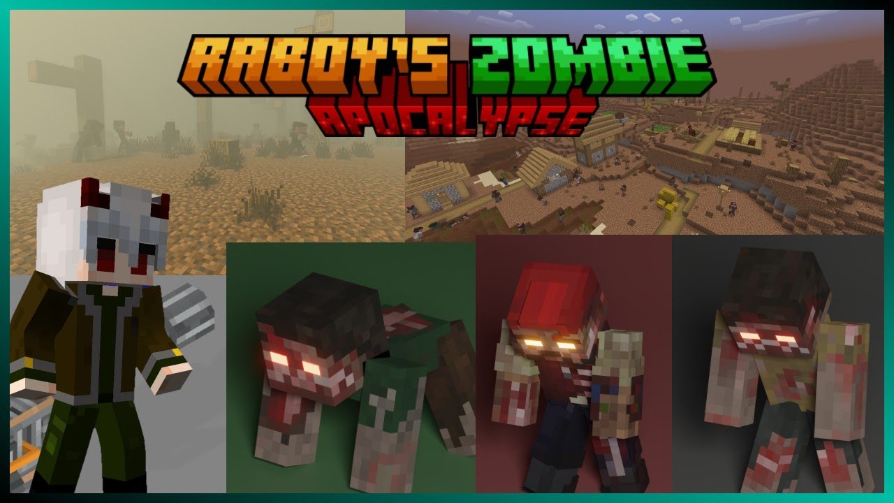 EL MEJOR ADDON DE SUPERVIVENCIA PARA MINECRAFT PE Raboy's Zombie ...