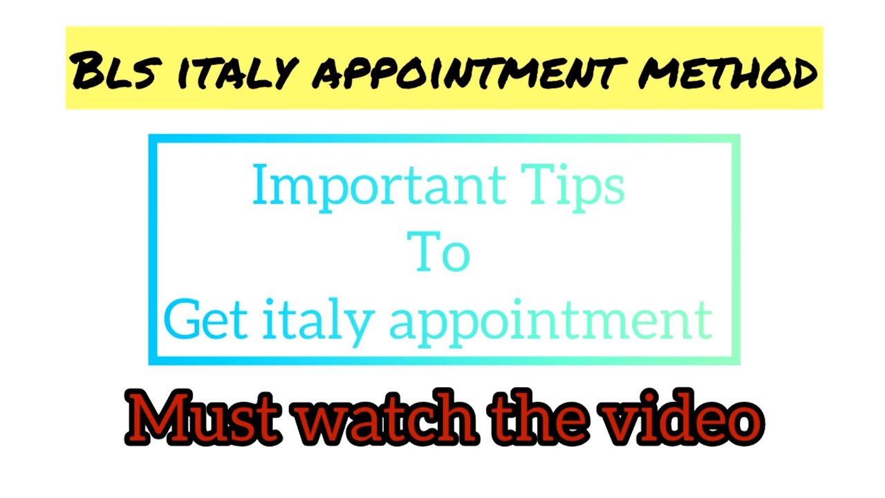 best Tips to get Bls Italy appointment | appointment for Italy| bls ...