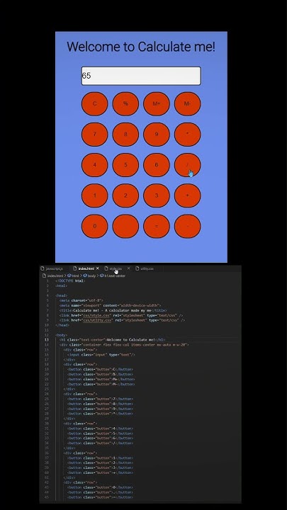 calculator with html css js https://github.com/Rushikeshpawar4912 ...