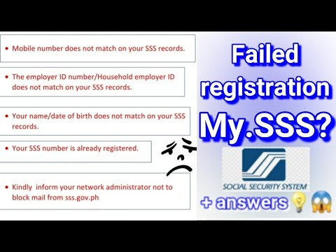 Failed registration My.SSS|+answers - YouTube