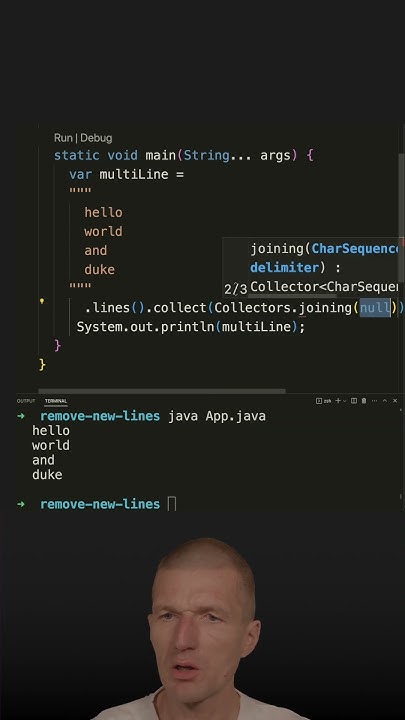 Remove New Lines ...with lines() #java #shorts #coding #airhacks - YouTube