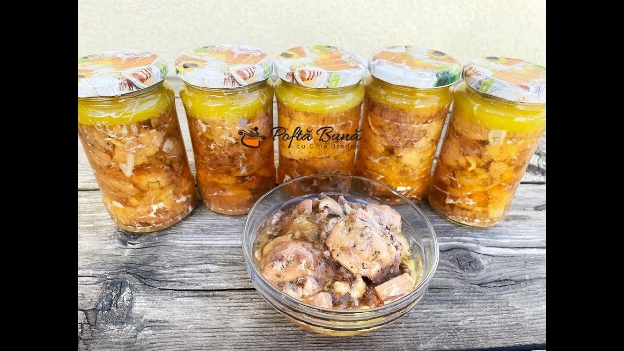 Carne de pui la borcan in suc propriu - reteta de tusonca din carne de ...