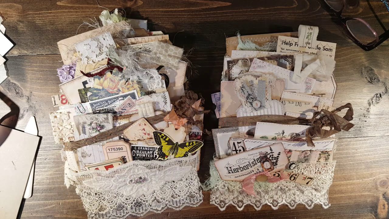 Stuffed ephemera bags for Junk journals - YouTube