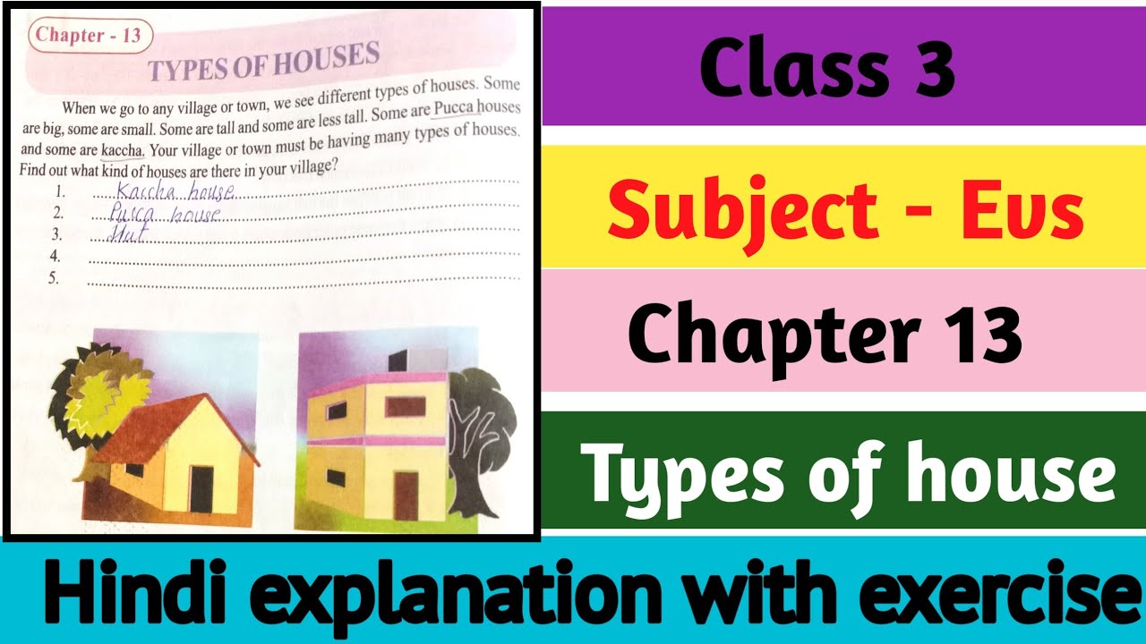 class 3 evs chapter 13 types of house with question &answer scert book ...