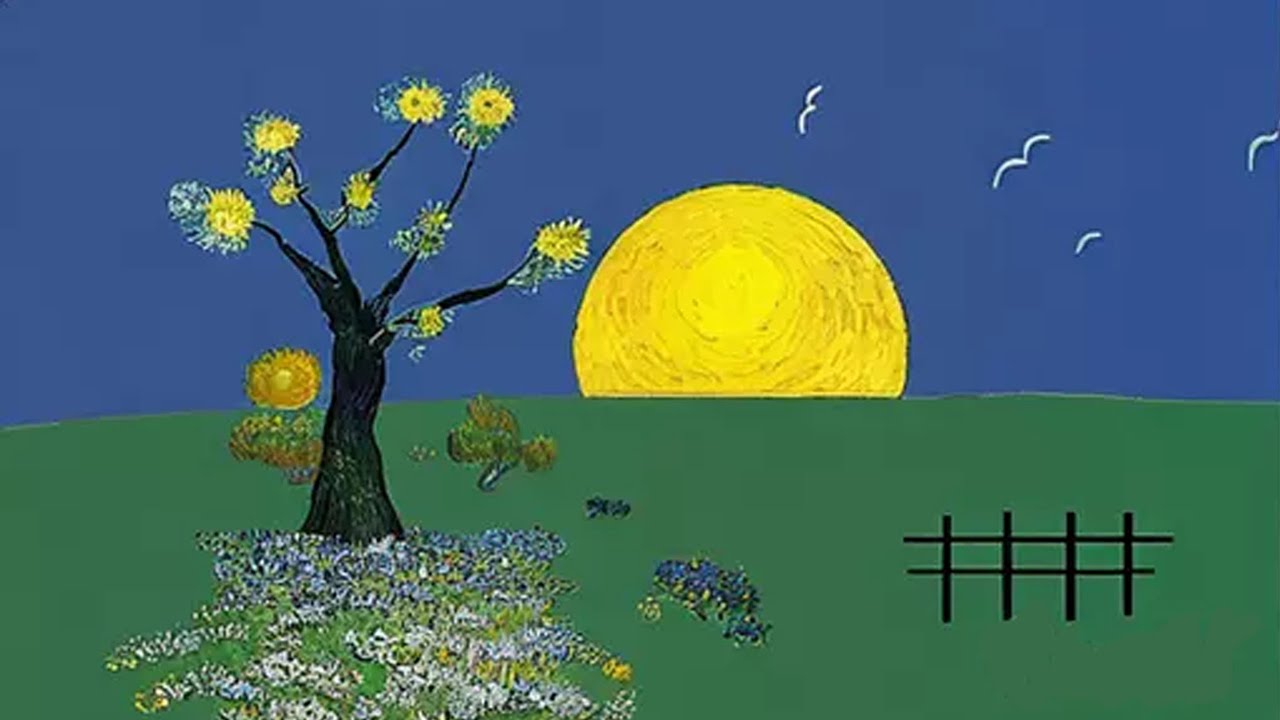 scenery drawing in computer paint - YouTube