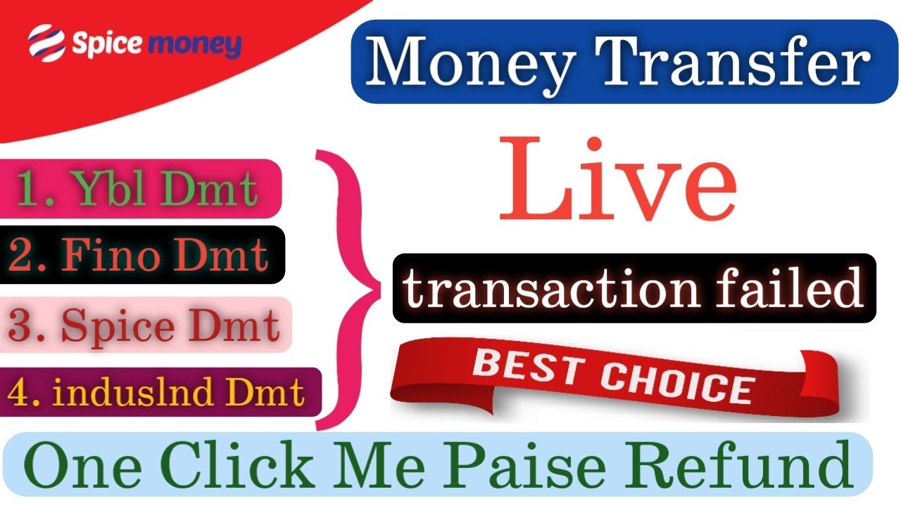 🔴Live! Spice money money transfer failed transaction Refund '' Asraf ...